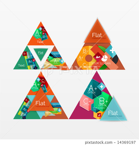 Flat design paper infographic banner set - Stock Illustration [14369197 ...