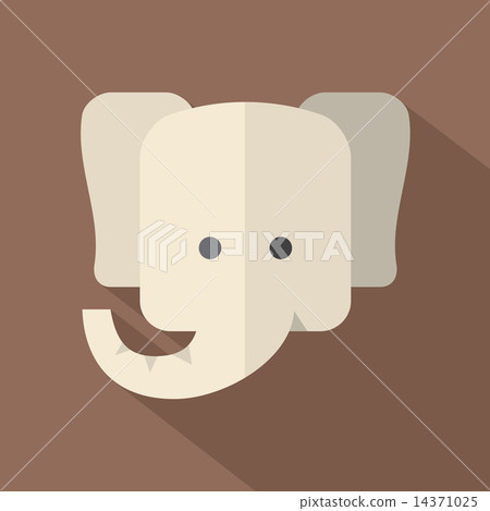 Modern Flat Design Elephant Icon - Stock Illustration [14371025] - PIXTA