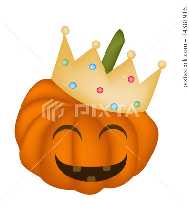 Happy Halloween Pumpkin in A Crown - Stock Illustration [14381916] - PIXTA