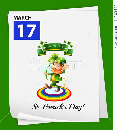 A calendar showing the 17th of March - Stock Illustration [14383445 ...