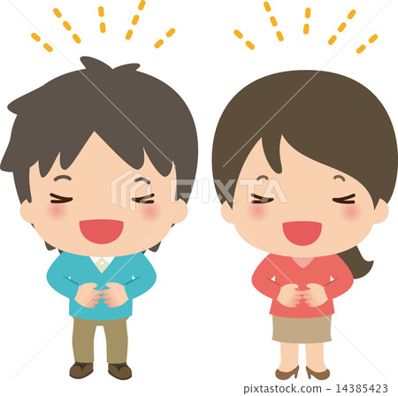 Male and female laughing aloud - Stock Illustration [14385423] - PIXTA