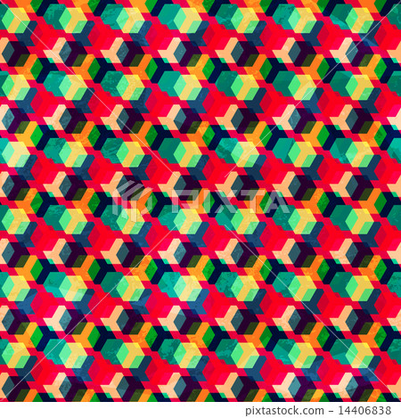 retro colored rhombus seamless pattern - Stock Illustration [14406838 ...