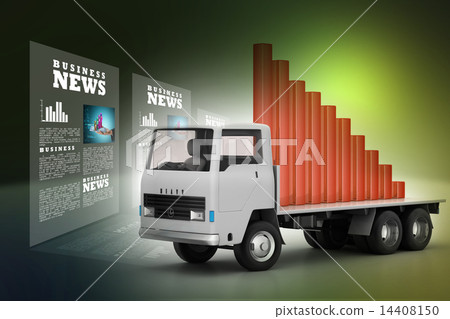 Transportation of business graph in truck - Stock Illustration ...