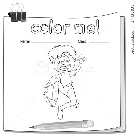 Worksheet showing a boy - Stock Illustration [14436833] - PIXTA