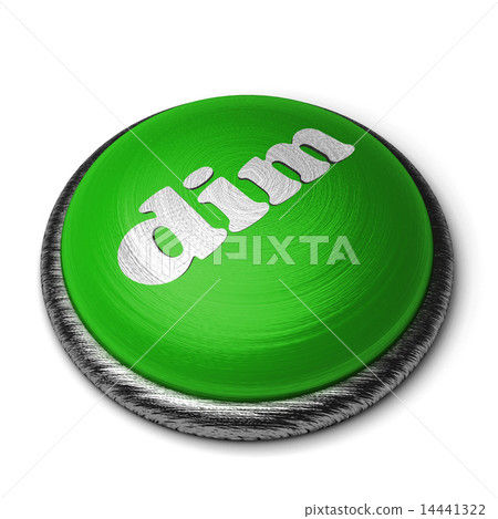 dim word on green button isolated on white - Stock Illustration ...