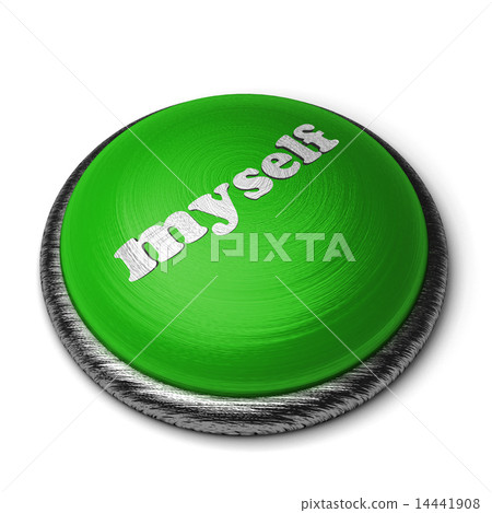 myself word on green button isolated on white - Stock Illustration ...