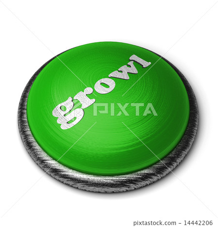 growl word on green button isolated on white - Stock Illustration ...
