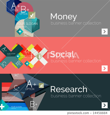 Flat modern info banner set-插圖素材 [14458884] - PIXTA圖庫