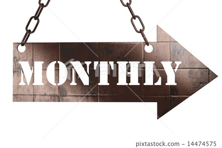 monthly word on metal pointer-插圖素材 [14474575] - PIXTA圖庫