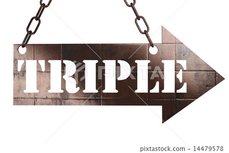 triple word on metal pointer-插圖素材 [14479578] - PIXTA圖庫