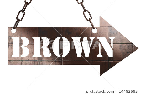 brown word on metal pointer - Stock Illustration [14482682] - PIXTA