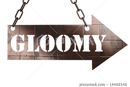 gloomy word on metal pointer - Stock Illustration [14488348] - PIXTA