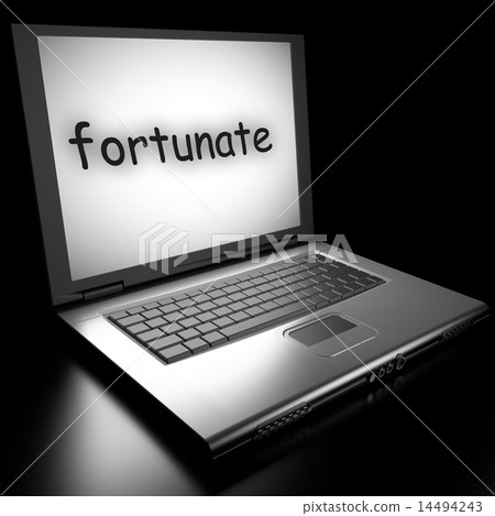 fortunate word on laptop-插圖素材 [14494243] - PIXTA圖庫