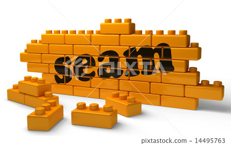 seam word on yellow brick wall - Stock Illustration [14495763] - PIXTA