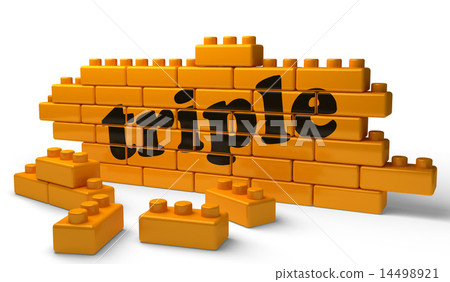 triple word on yellow brick wall - Stock Illustration [14498921] - PIXTA