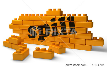 spill word on yellow brick wall - Stock Illustration [14503704] - PIXTA