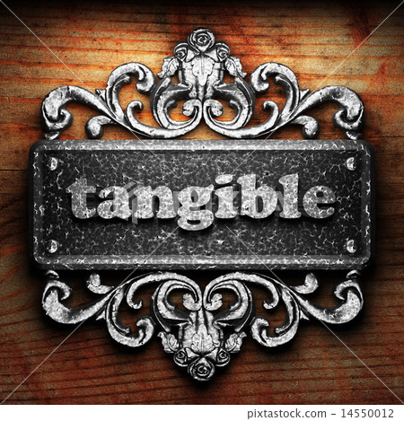 tangible word of iron on wooden background - Stock Illustration ...