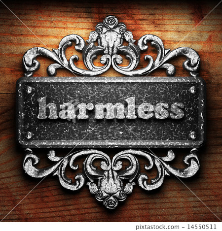 harmless word of iron on wooden background - Stock Illustration ...