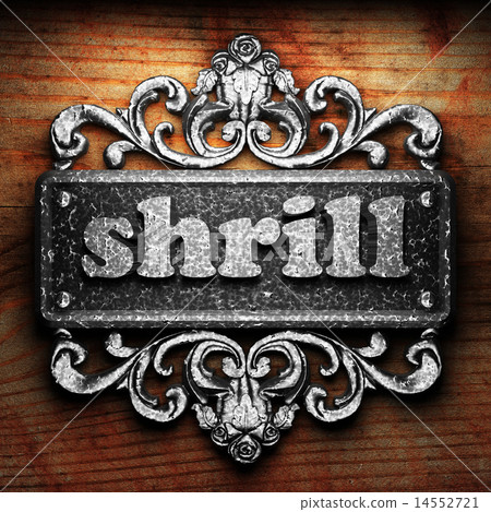 shrill word of iron on wooden background - Stock Illustration [14552721 ...