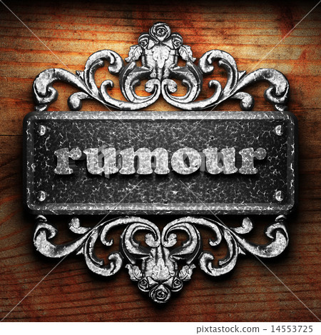 rumour word of iron on wooden background - Stock Illustration [14553725 ...