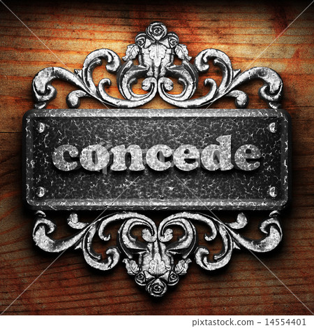 concede word of iron on wooden background - Stock Illustration ...