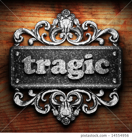 tragic word of iron on wooden background - Stock Illustration [14554956 ...