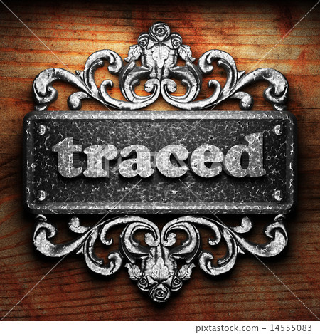 traced word of iron on wooden background - Stock Illustration [14555083 ...