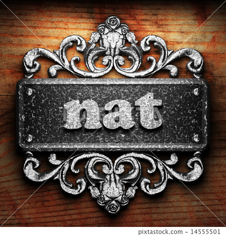 nat word of iron on wooden background - Stock Illustration [14555501 ...