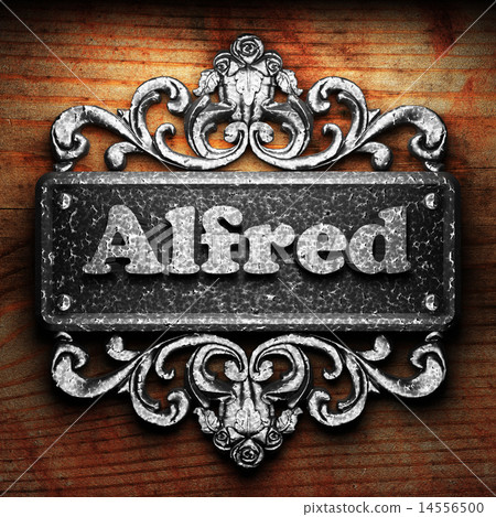 Alfred word of iron on wooden background - Stock Illustration [14556500 ...