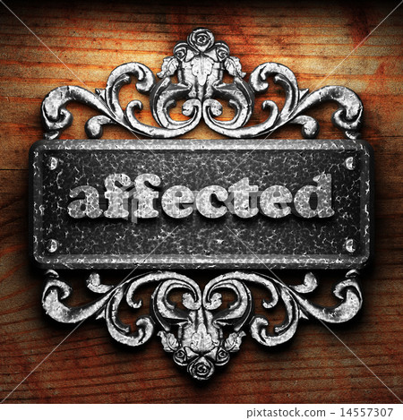 affected word of iron on wooden background - Stock Illustration ...