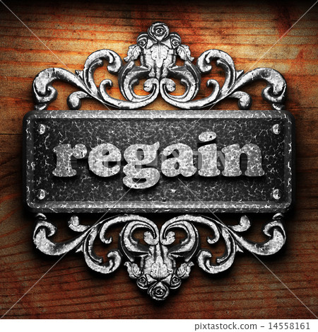 regain word of iron on wooden background - Stock Illustration [14558161 ...