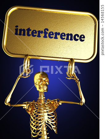 interference word and golden skeleton - Stock Illustration [14568155 ...
