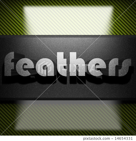 feathers word of iron on carbon - Stock Illustration [14654331] - PIXTA