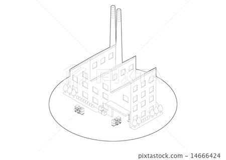 Factory line drawing - Stock Illustration [14666424] - PIXTA