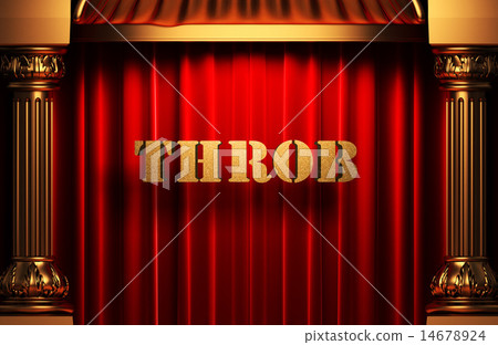 throb golden word on red curtain - Stock Illustration [14678924] - PIXTA