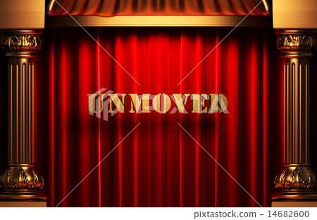 unmoved golden word on red curtain - Stock Illustration [14682600] - PIXTA