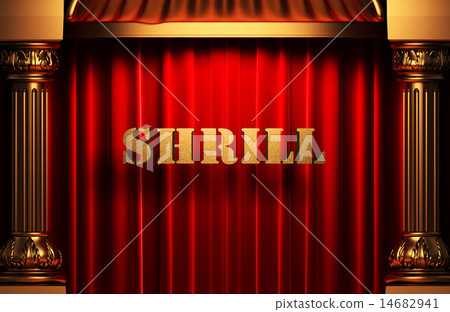 shrill golden word on red curtain - Stock Illustration [14682941] - PIXTA