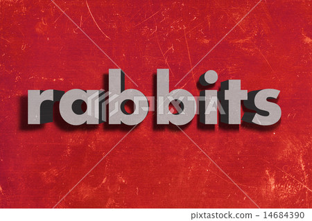 rabbits word on red wall - Stock Illustration [14684390] - PIXTA