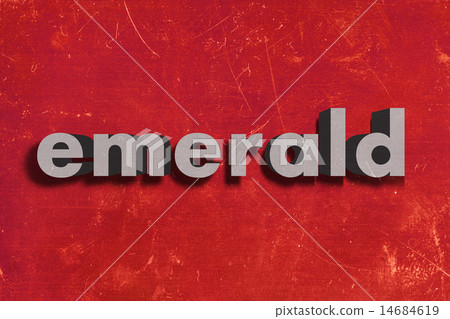 emerald word on red wall - Stock Illustration [14684619] - PIXTA