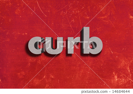 curb word on red wall - Stock Illustration [14684644] - PIXTA