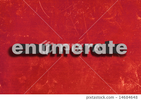 enumerate word on red wall - Stock Illustration [14684648] - PIXTA