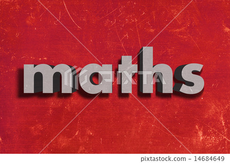 maths word on red wall - Stock Illustration [14684649] - PIXTA