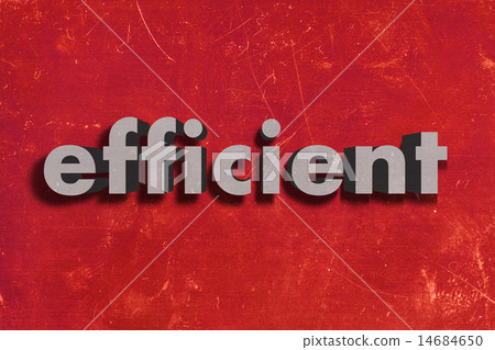 efficient word on red wall - Stock Illustration [14684650] - PIXTA
