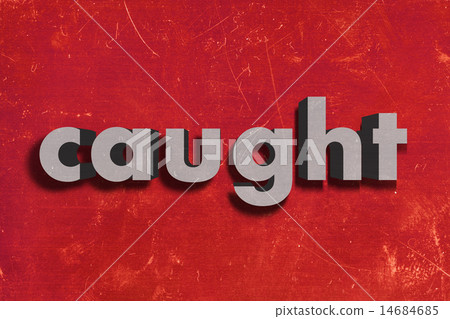 caught word on red wall - Stock Illustration [14684685] - PIXTA