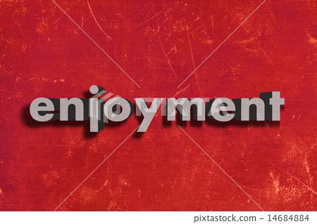 enjoyment word on red wall-插圖素材 [14684884] - PIXTA圖庫