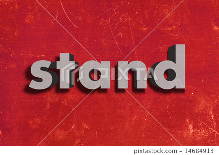 stand word on red wall - Stock Illustration [14684913] - PIXTA