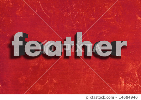 feather word on red wall - Stock Illustration [14684940] - PIXTA