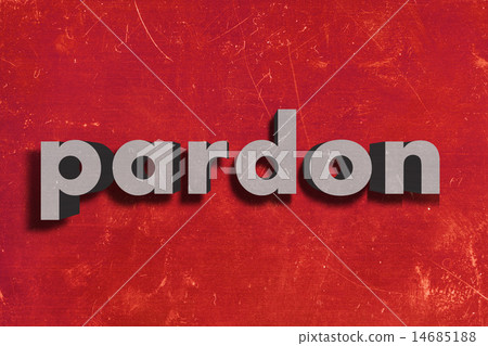 pardon word on red wall - Stock Illustration [14685188] - PIXTA