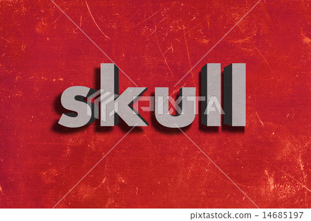 skull word on red wall - Stock Illustration [14685197] - PIXTA