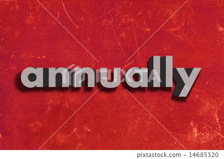 annually word on red wall - Stock Illustration [14685320] - PIXTA